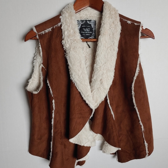Yoki | Jackets & Coats | Yoki Collection Faux Leather Vest Brown Sz Med ...